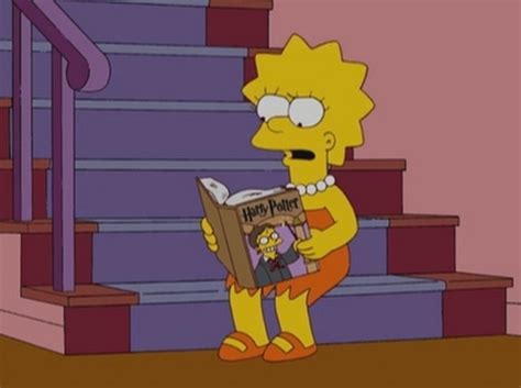 Lisa Simpson Of The Simpsons Reading Harry Potter By J K Rowling Bookaholic