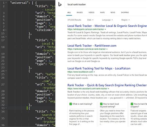 Bing Rank Tracker API GeoRanker