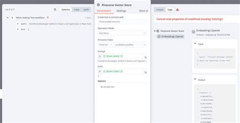 Trouble With Pinecone Vector Store Node Cannot Read Properties Of Undefined Reading Tostring