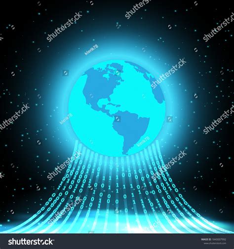 stream binary code earth vector illustration เวกเตอร์สต็อก ปลอดค่า