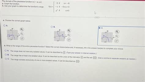 Solved The Domain Of The Piecewise Function Is A Chegg Com