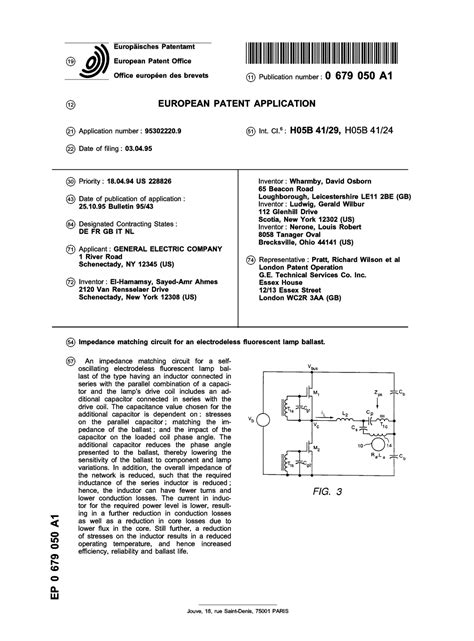 Impedance Matching Circuit For An Electrodeless Fluorescent Lamp