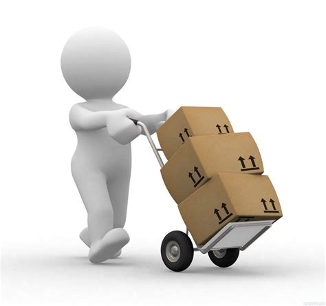 3d человечек везёт на тележке картонные коробки — Фотки на аву