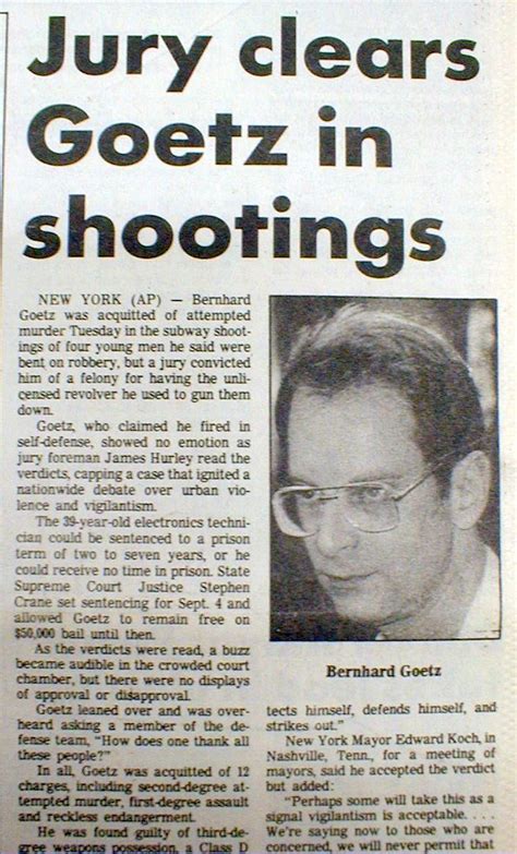 Bernard Goetz Newspaper Cover