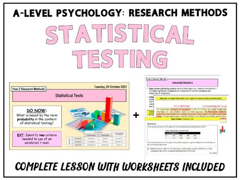 A Level Psychology Statistical Testing Year 2 Research Methods