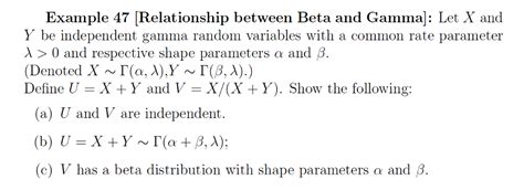 Solved Example 47 Relationship Between Beta And Gamma Let Chegg Com