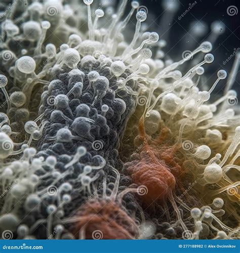Candida Auris Fungus Close Up Under Microscope For Medical Research Stock Illustration