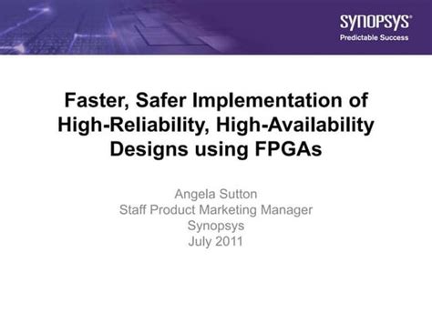 Synopsys Fusion Compiler Comprehensive Rtl To Gdsii Implementation System Pptx