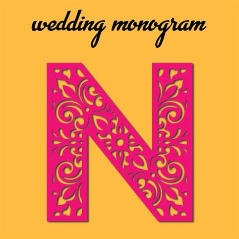 Premium Vector A Pink Wedding Monogram With A Floral Pattern