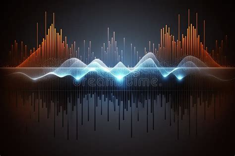 Abstract Sound Waves Music Equalizer Effect Colorful Frequencies On Dark Background Created