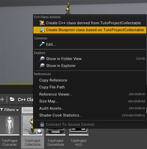 Romero Blueprints Creating A Blueprint Based On The TutoProjectCollectable C Class