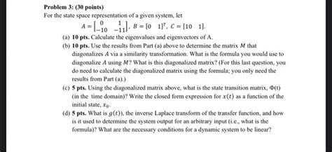 Solved Problem 3 30 Points For The State Space