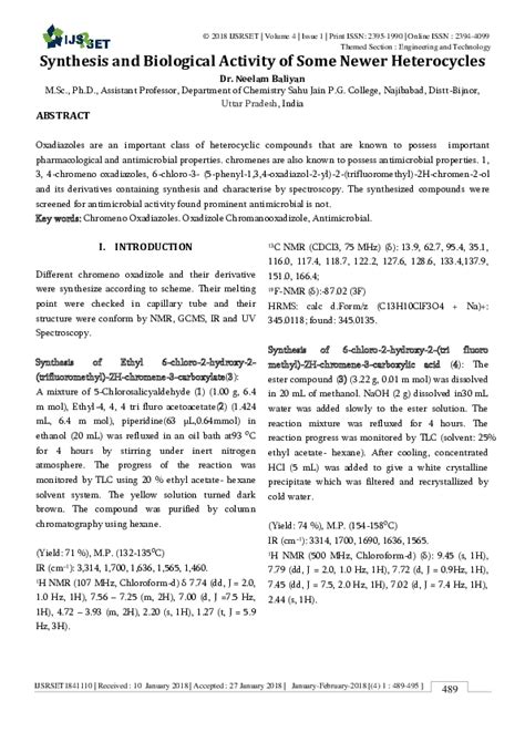 Pdf Synthesis And Biological Activity Of Some Newer Heterocycles