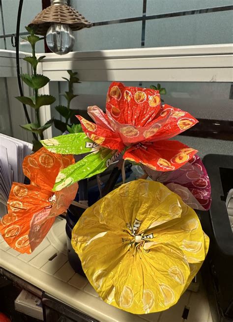 Candy Wrapper Flower Candywrapperart