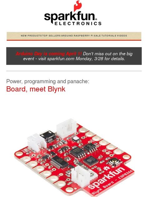Sparkfun Hardware Made Easy With The New Sparkfun Esp8266 Blynk Board