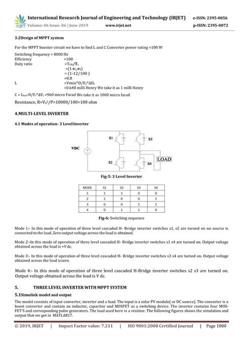 Irjet Multi Level Inverter For Solar On Grid System Design Pdf