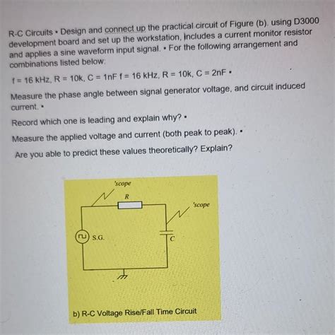 solved r c circuits design and connect up the practical