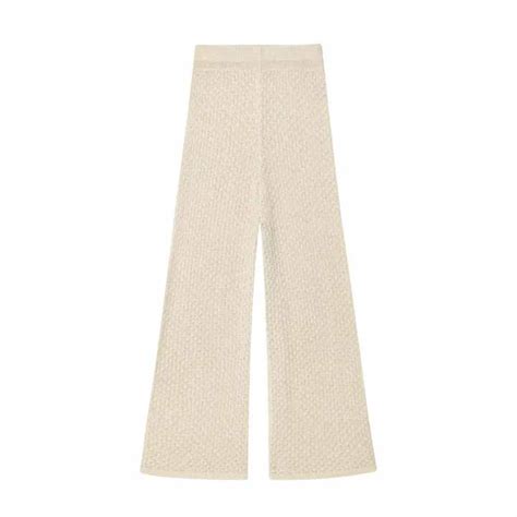 Karandot Za 2025 Autumn New Loose Hollow Metal Line Gold Mid Waist Straight Flared Casual Trousers
