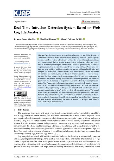 Pdf Real Time Intrusion Detection System Based On Web Log File Analysis