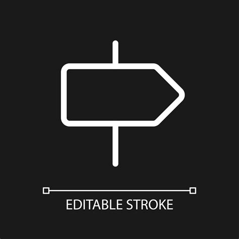 Road Pointer Pixel Perfect White Linear Ui Icon For Dark Theme Direction Gps Navigation