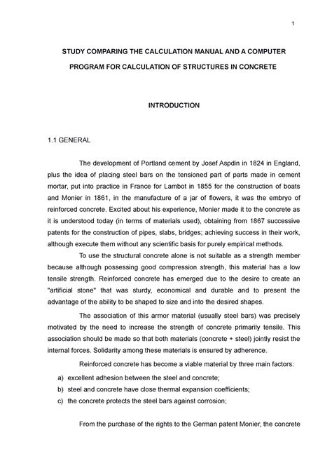 Study Comparing THE Calculation Manual AND A Computer Program FOR Calculation OF Structures IN