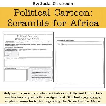 Scramble For Africa Political Cartoon Assignment SS H By Social Classroom