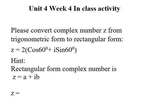 Solved Unit Week In Class Activity Please Convert Chegg