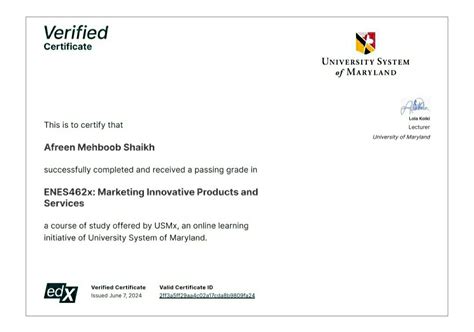 Earned Edx Certificate In Marketing Innovative Products Afreen Shaikh Posted On The Topic