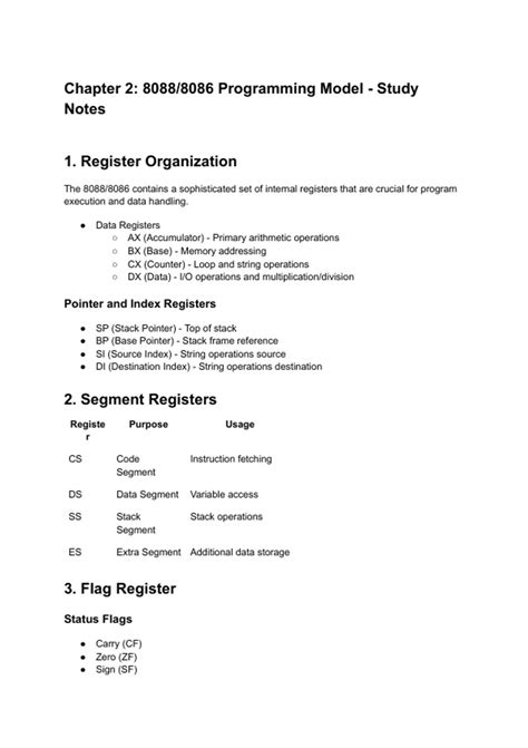Summary The 8088 And 8086 Microprocessors Microprocessor Systems And Interfacing Eee342