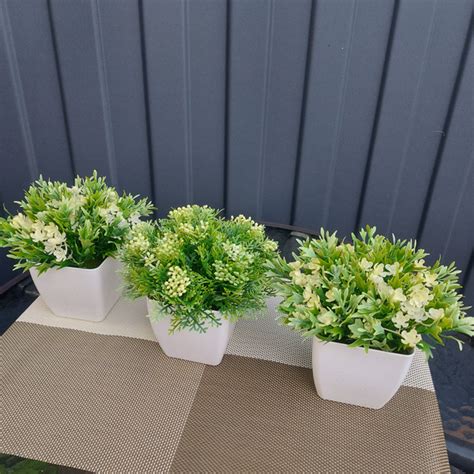 Искусственные цветы для декора в горшке ротала Набор из 3 штук Набор горшков 3 шт с