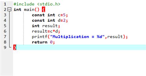C Program To Multiply Two Numbers In C Language