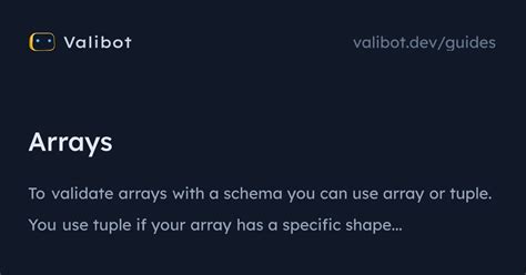 Arrays Valibot