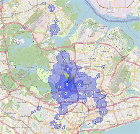 visualizing isochrone maps using opentripplanner s api singapore r maps