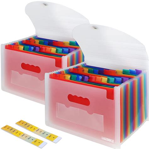 Buy 2pack 24 Pockets Accordian File Organizer Expanding File Folder Expandable Cover Desktop