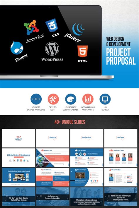 web design and development project proposal powerpoint template 66476