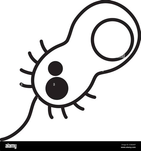 Cholerae Bacteria Icon Over White Background Line Style Vector Illustration Stock Vector Image