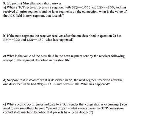 When A Tcp Receiver Receives A Segment With Seq