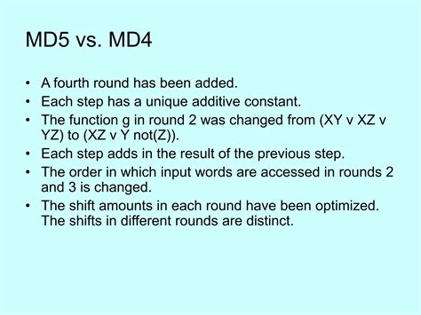 Introduction To Md5 Massage Digest Algorithmppt