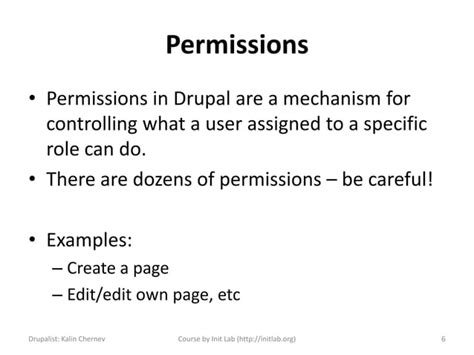 Introduction To Drupal 7 Users And Roles Management Ppt