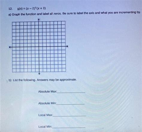 Solved A Graph The Function And Label All Zeros Be Sure To