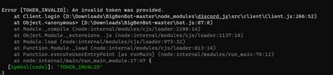 Says Token Is Invalid Issue Aaronr Tv Bigbenbot Github