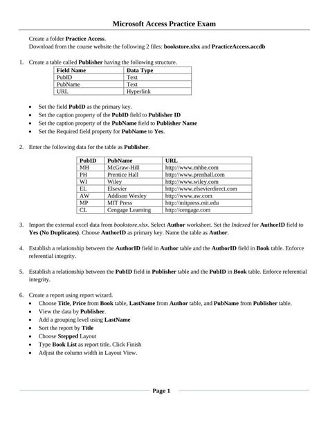 Pdf Microsoft Access Practice Exam Protoprotocs1212lab13pdf