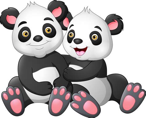 Cute Panda Couple In Love 12882856 Vector Art At Vecteezy