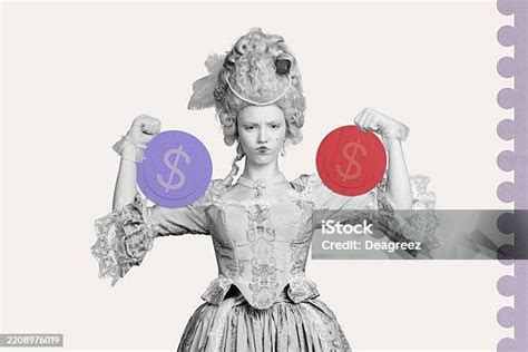 합성 3d 사진 콜라주 수입 무역 금융 부 아가씨 힘 손 Holld 달러 동전 기호 패션 코르셋 스타일 우아 16 17 살에 대한 스톡 사진 및 기타 이미지 Istock