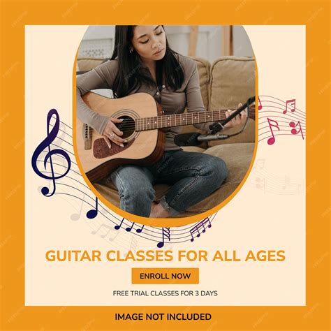 Premium Vector Guitar Classes Social Media Poster Banner Design