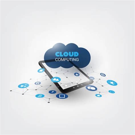 Cloud Computing Design Concept Digital Network Connections