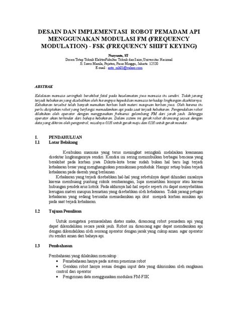 rancang bangun robot pemadam api dengan modulasi gelombang radio pdf