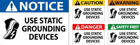 Caution Sign Use Static Grounding Devices 29283091 Vector Art At Vecteezy