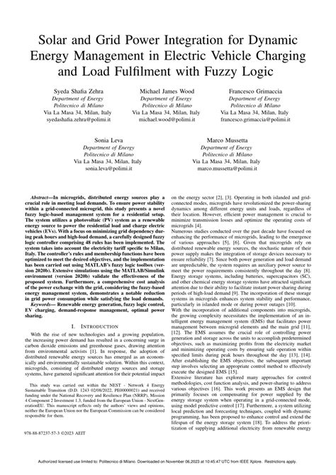 pdf solar and grid power integration for dynamic energy management in