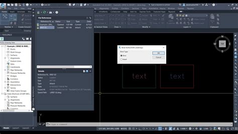 civil 3d tutorials xref difference between bind and insert youtube